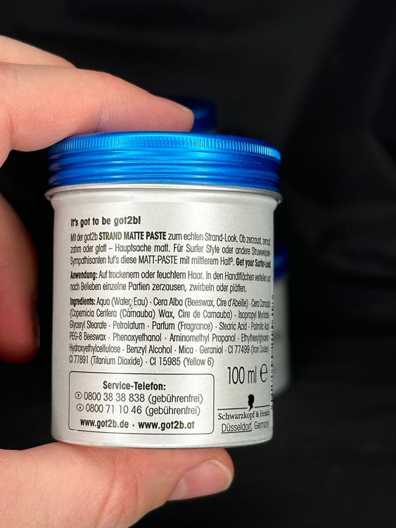 1x Schwarzkopf Got2b Strand Matte - Styling-Paste 100ml (Neu und ...