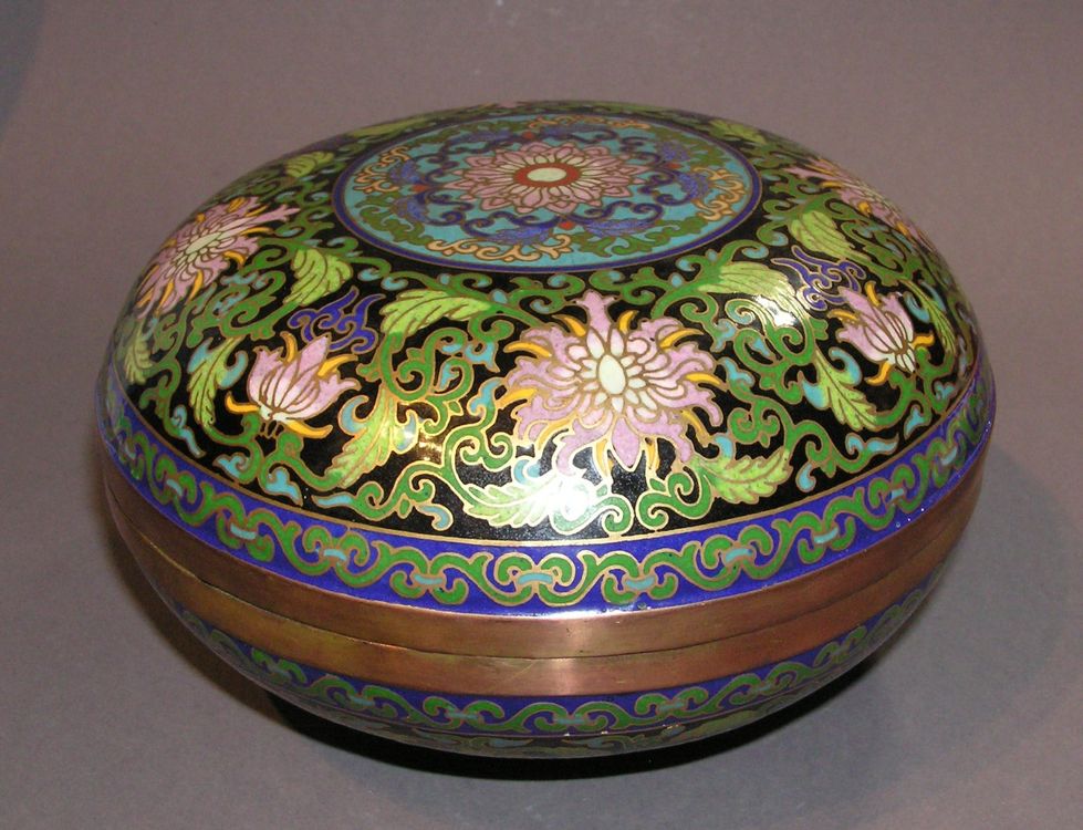 GROSSE CLOISONNE DECKELDOSE BONBONNIERE CHINA | Kaufen auf Ricardo