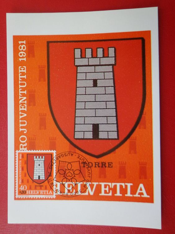 Maximumkarte MK 26.11.1981 PRO JUVENTUTE PJ Torre (Neu (gemäss Beschreibung)) in Le Locle für ...