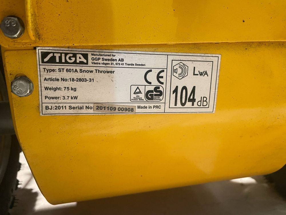 Stiga ST601A Schneefräse | Kaufen auf Ricardo