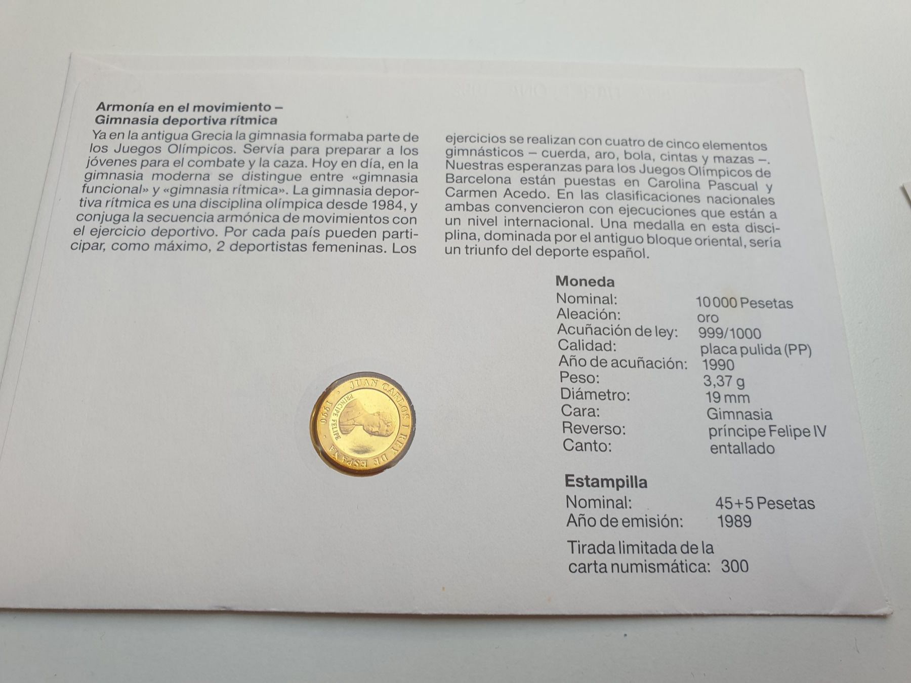 🇪🇸 🌔 ⚜️ Spain 10.000 Pesetas 1990 Gold .999 3.37g RARE (D'occasion) à ...