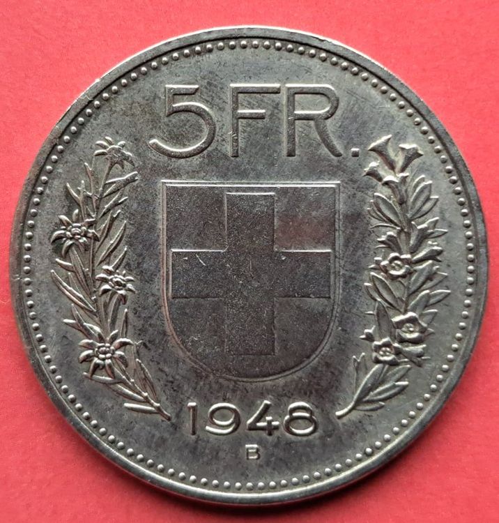 5 Franken Silber 1948 (Gebraucht) in Mollis für CHF 14 – mit Lieferung auf Ricardo kaufen