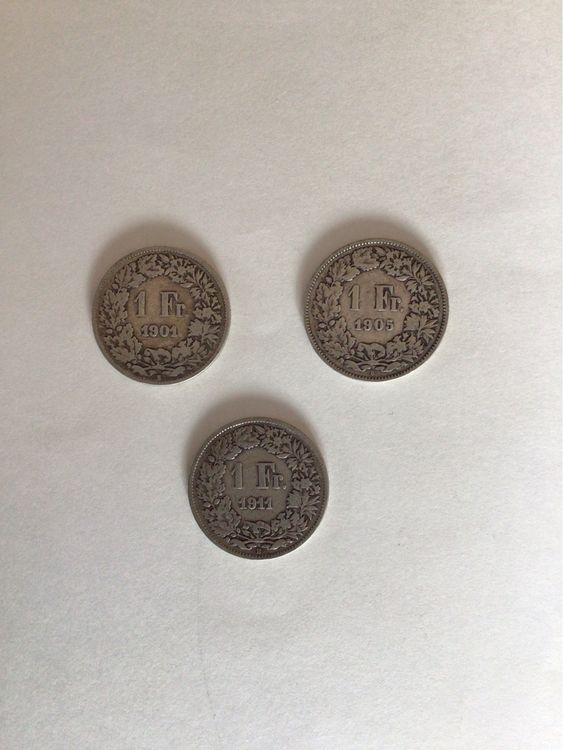 1 Franken Schweiz, 1901, 1905 und 1911 | Kaufen auf Ricardo