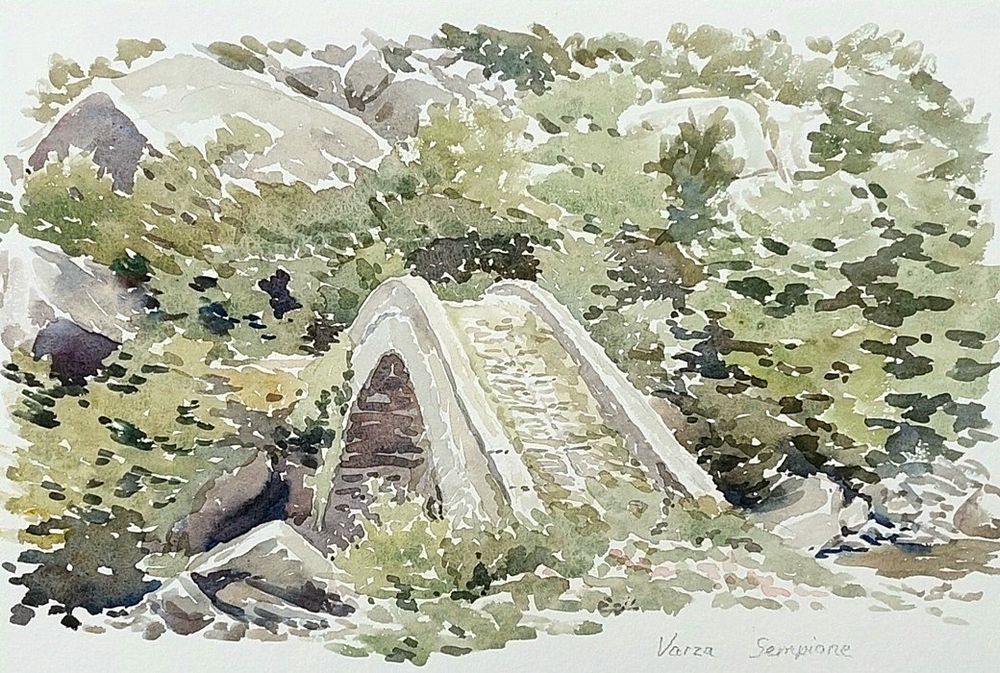 Varza Sempione - petite aquarelle de Charles Egli | Kaufen auf Ricardo