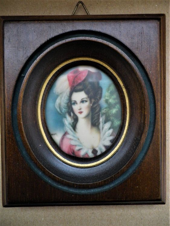 Miniatur - Portrait in echt Holzrahmen | Kaufen auf Ricardo