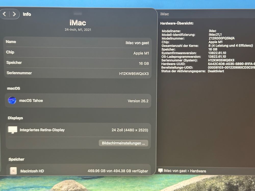 Apple iMac 24" 2021 Retina 4.5K, M1, 16GB RAM, 512GB SSD (Gebraucht) in ...