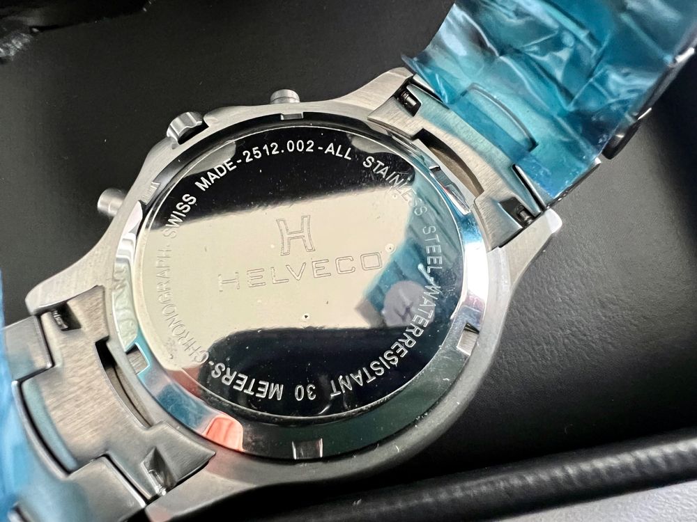 HELVECO Quartz Chronograph Date (ETA), 40mm, Blue dial (Neu und ...