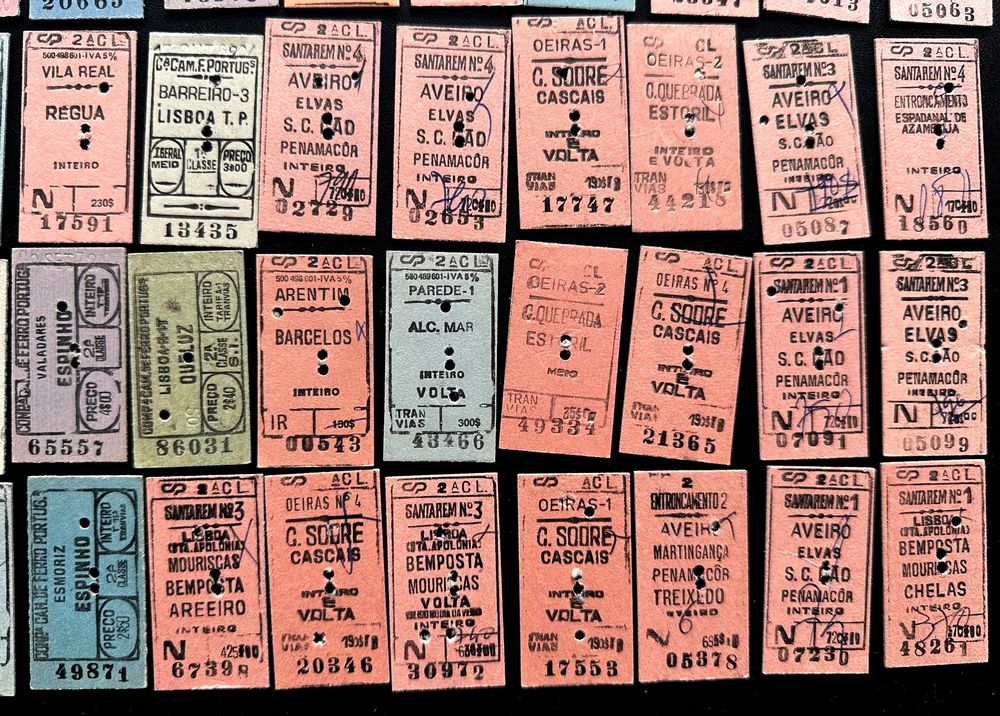 90 Kartonbillette, Portugal, alte, Edmondsche Karton Tickets (Gebraucht ...