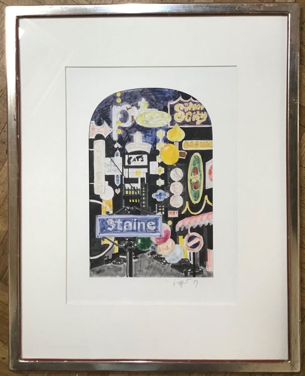 Pop Art Aquarell Unleserlich Signiert | Kaufen auf Ricardo