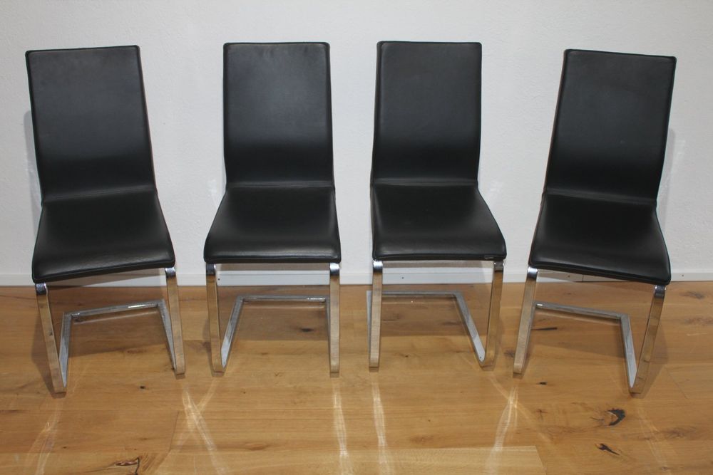 4 Leder Freischwinger, Design Leder Stühle (Gebraucht) in Glarus für CHF 360 – nur Abholung auf ...