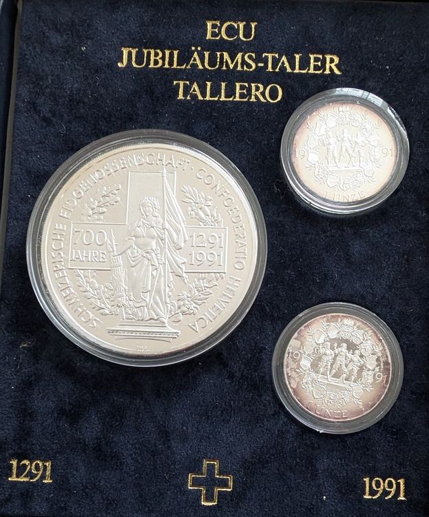 7 Unzen Feinsilber ECU Jubiläums-Taler mit Box (Gebraucht) in Oberbüren ...