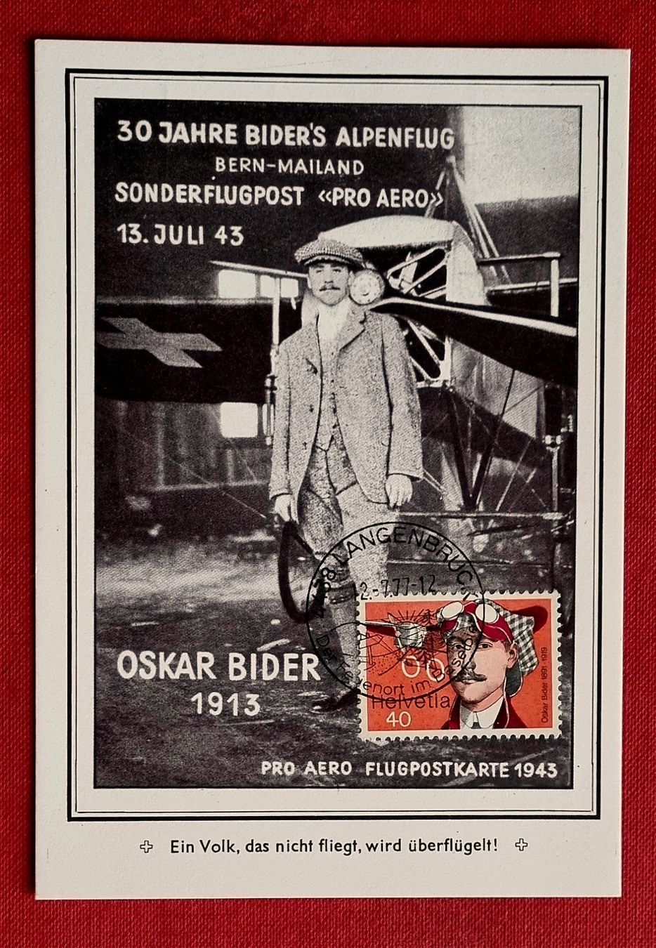Langenbruck - Oscar Bider - Alpenflug Bern-Mailand (Gebraucht) in ...