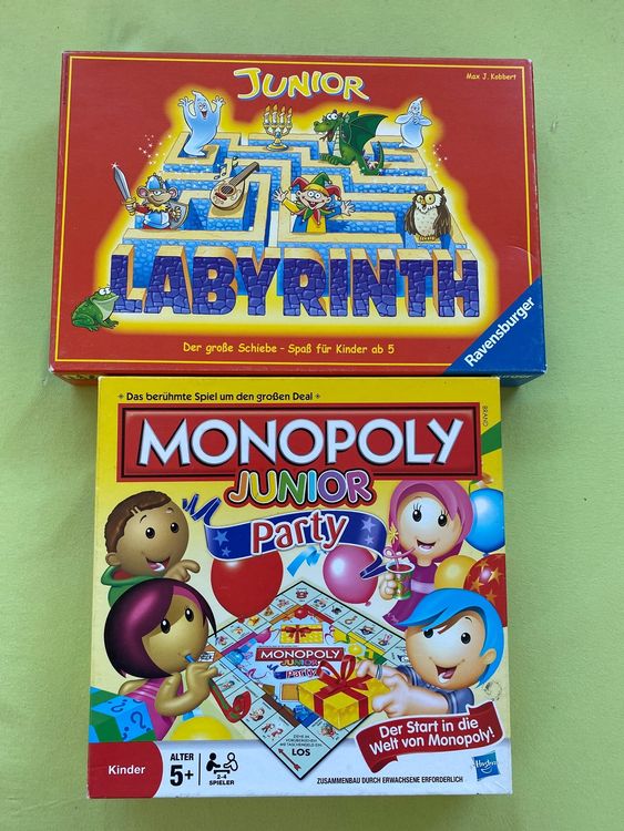 Junior Labyrinth und Monopoly / Hasbro / Ravensburger ab 5 J | Kaufen ...