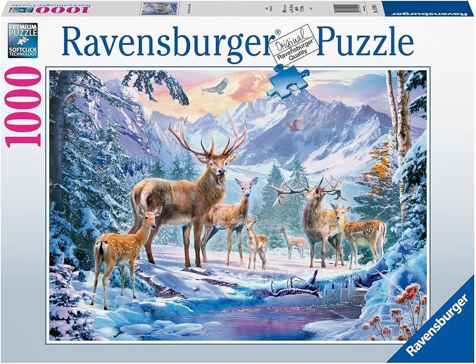 Ravensburger 1000 Teile Puzzle Rehe und Hirsche im Winter (Neu und originalverpackt) in ...