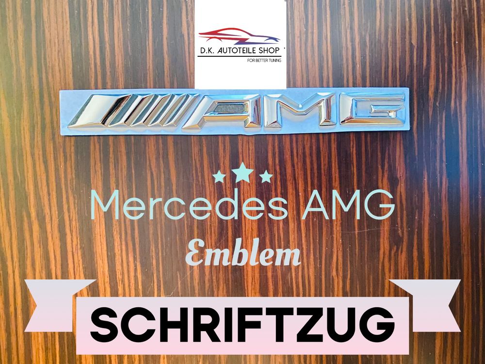 Mercedes AMG Emblem Schriftzug Logo Neu in Chrom Metall (Neu und ...