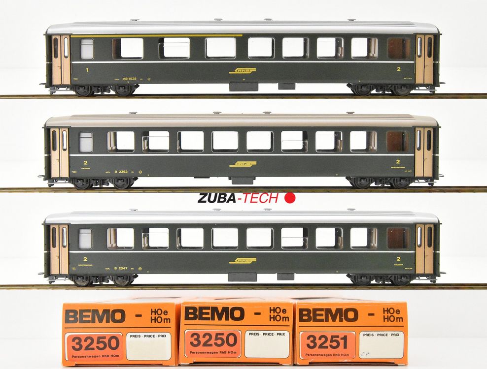 Bemo 3x Personenwagen der RhB, H0m GS mit OVP (Gebraucht) in St. Gallen ...