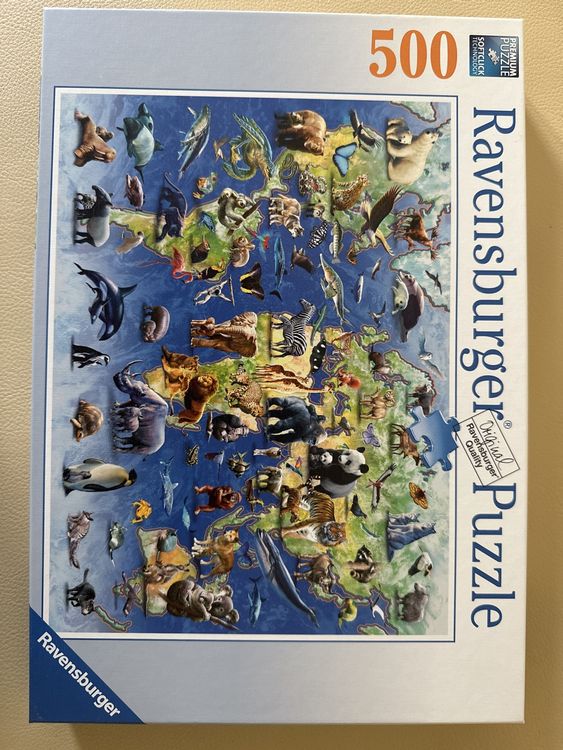 Ravensburger Puzzle 500 Teile - Tierweltkarte | Kaufen auf Ricardo