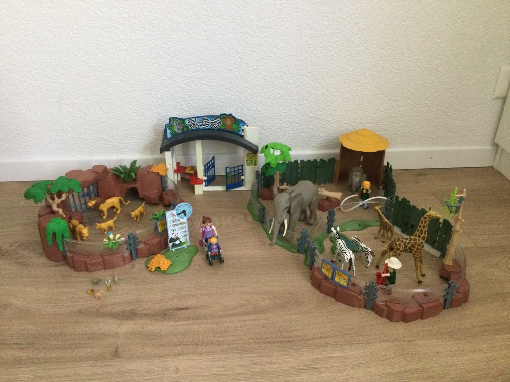 Playmobil Grosser Zoo Tierpark 4850 und Pinguinbecken 9062 (Gebraucht ...