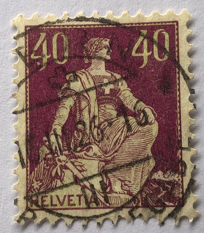 Helvetia mit Schwertmit VollStempel (Gebraucht) in Aarau für CHF 0.4 – mit Lieferung auf Ricardo ...