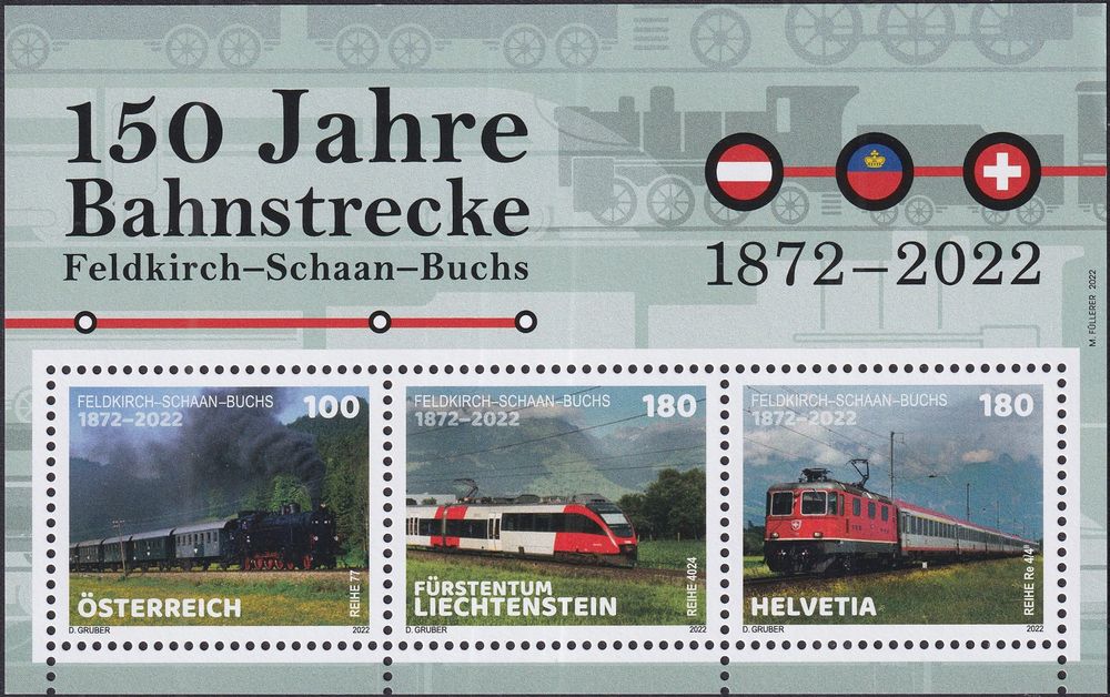 2022, Nr.1924 Sonderblock (Bahnstrecke) postfrisch **. (Gebraucht) in ...
