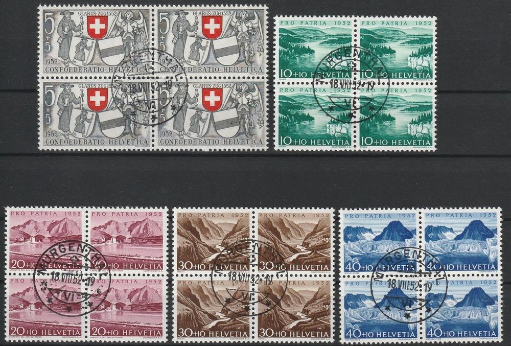 Satz 1952, im zentral gest. Viererblock | Kaufen auf Ricardo