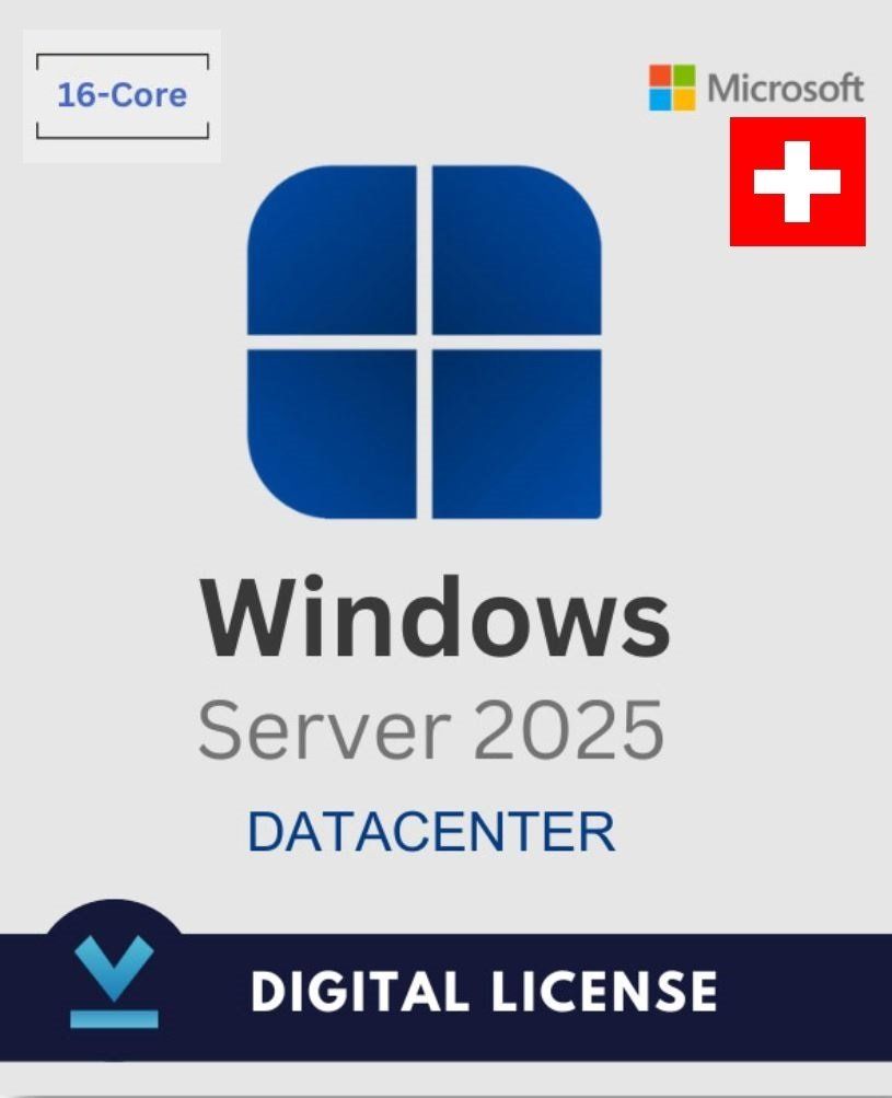 Microsoft Windows Server 2025 Datacenter Lizenz Key 16 Core (Neu und ...