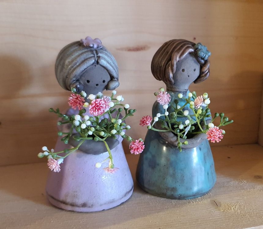 2x vintage Elbogen Keramik Figur Knospen Vase made in Sweden | Kaufen ...