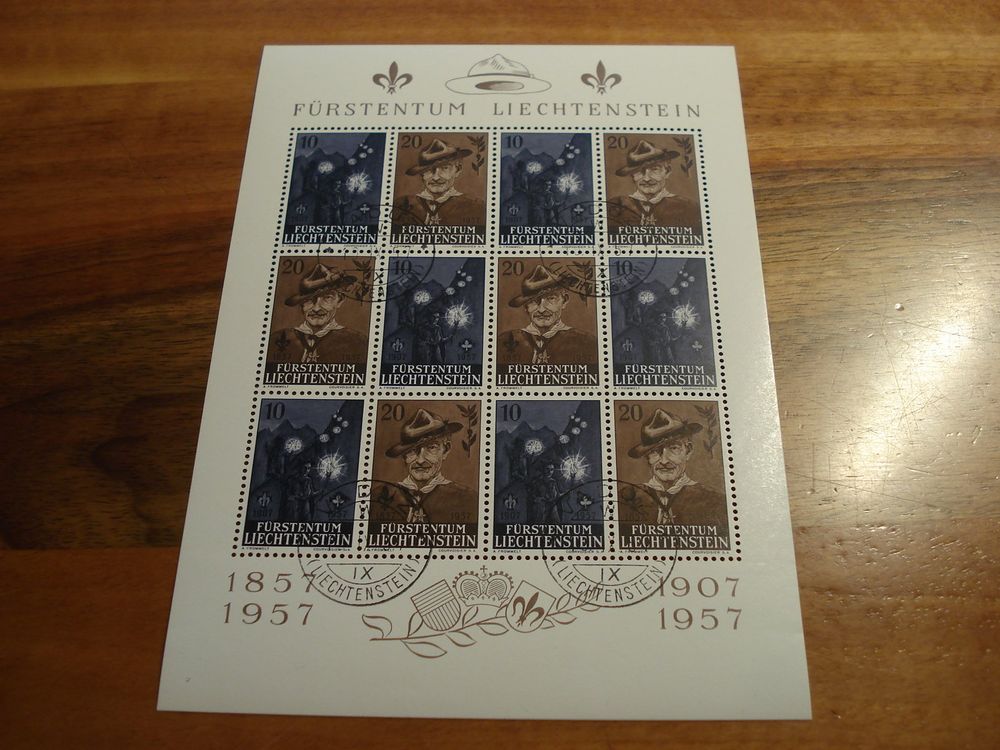 Liechtenstein 1957, Zusammendruck Pfadfinder o (Gebraucht) in Niederwil AG für CHF 1.9 – mit ...