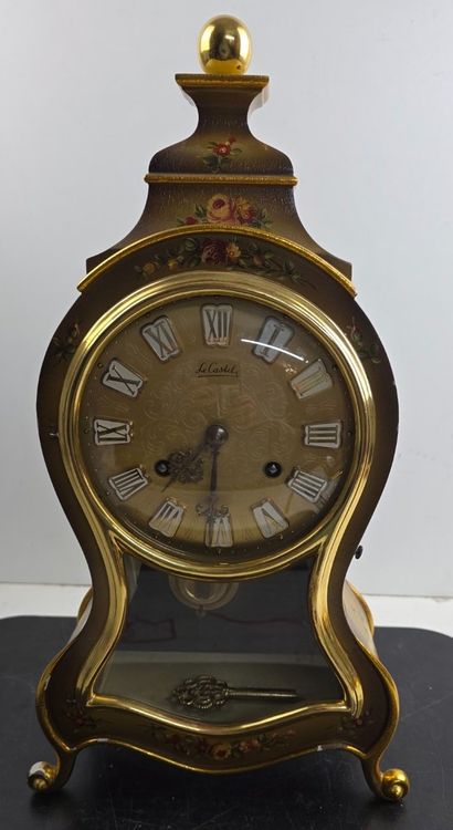 Le Castel Pendule – Schweizer Tischuhr mit Sockel Handbemalt (Gebraucht ...