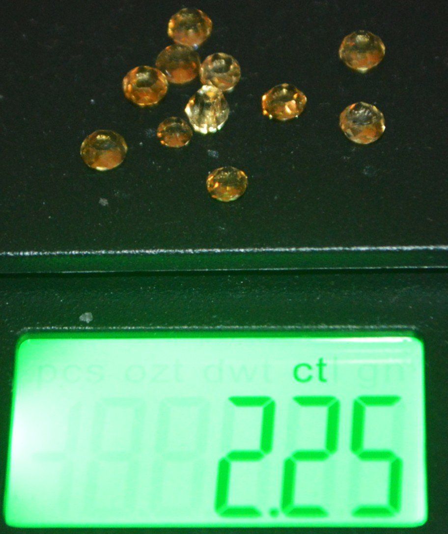 Mineralien Set L-6310 - 11 Stück Citrin facettiert 3x3 bis 4 (Neu und ...