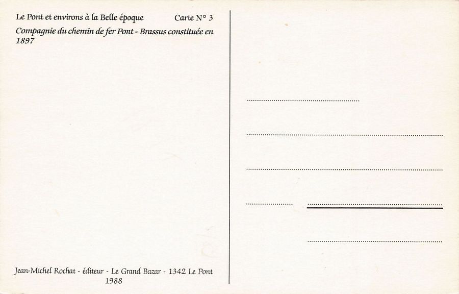 REPRO La Gare du Pont en hiver, Chemin de fer Pont-Brasus (Gebraucht ...