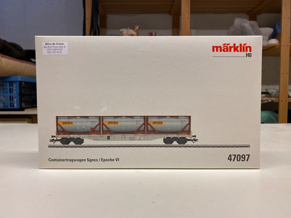 Märklin 47097 - Containertragwagen Sgnss - Bertschi | Acheter sur Ricardo