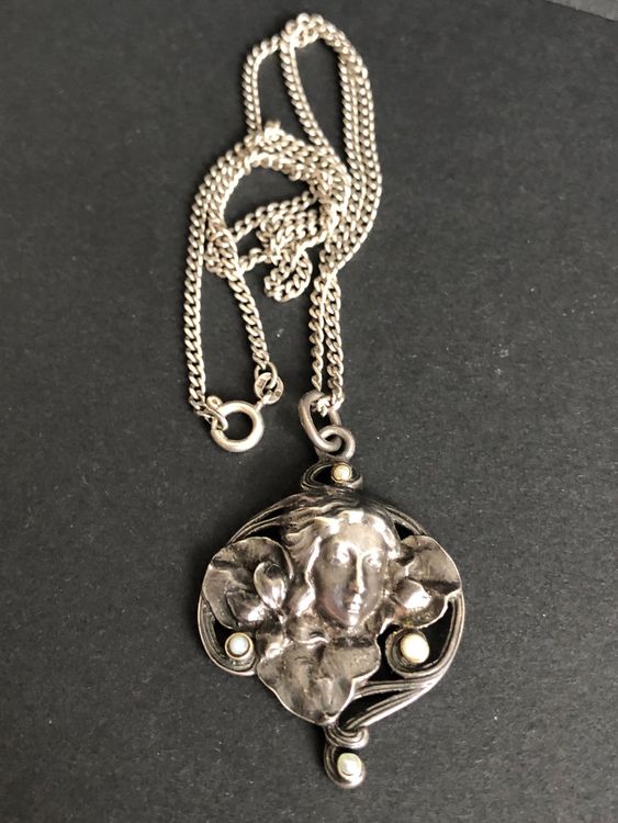 Jugendstil Silber Kette mit Anhänger 800, 925 (Gebraucht) in Spiegel b. Bern für CHF 53 – mit ...