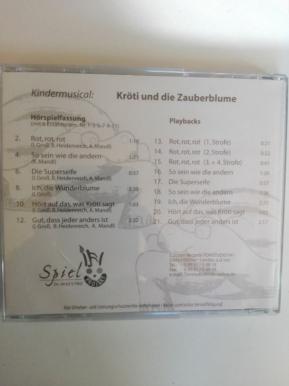 Kröti & die Zauberblume (Kindermusical) > A. Dietz