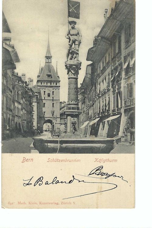 AUSVERKAUF Bern Schützenbrunnen Käfigturm 1904, Math. Kleis (Gebraucht) in Thun für CHF 1.05 ...