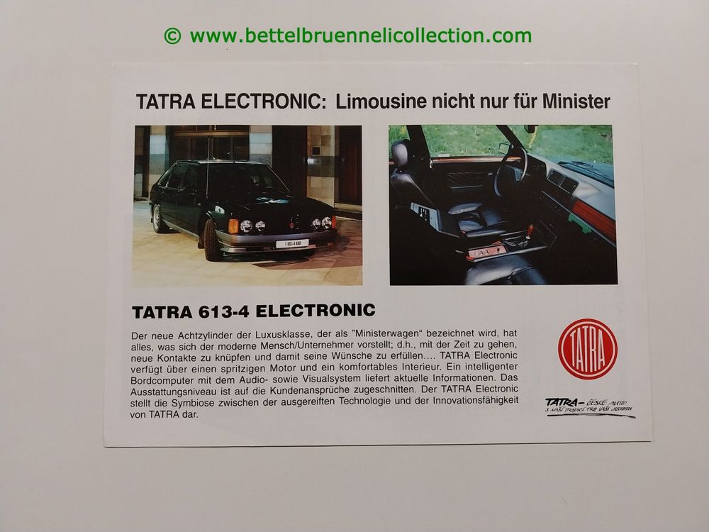 Tatra 613-4 Electronic Prospekt deutsch (Gebraucht) in Weingarten-Kalth ...