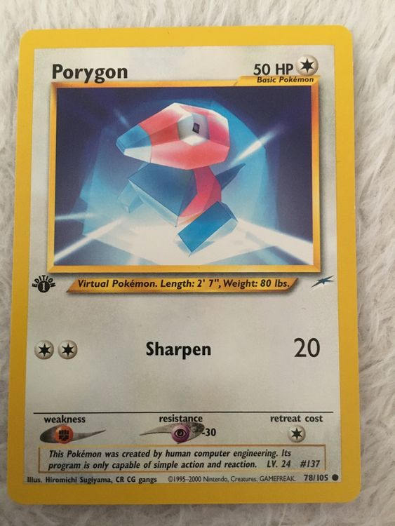 Porygon _ 1 Edition _ Pokémon karte | Kaufen auf Ricardo