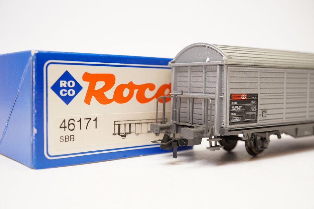 2ß Roco 46171 SBB Güterwagen HBIS silber gesickt (Gebraucht) in ...
