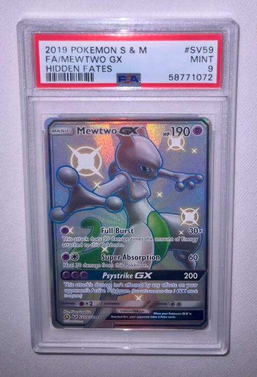 Mewtwo Shiny GX Pokemon Hidden Fates PSA 9 - Mewtu | Kaufen auf Ricardo