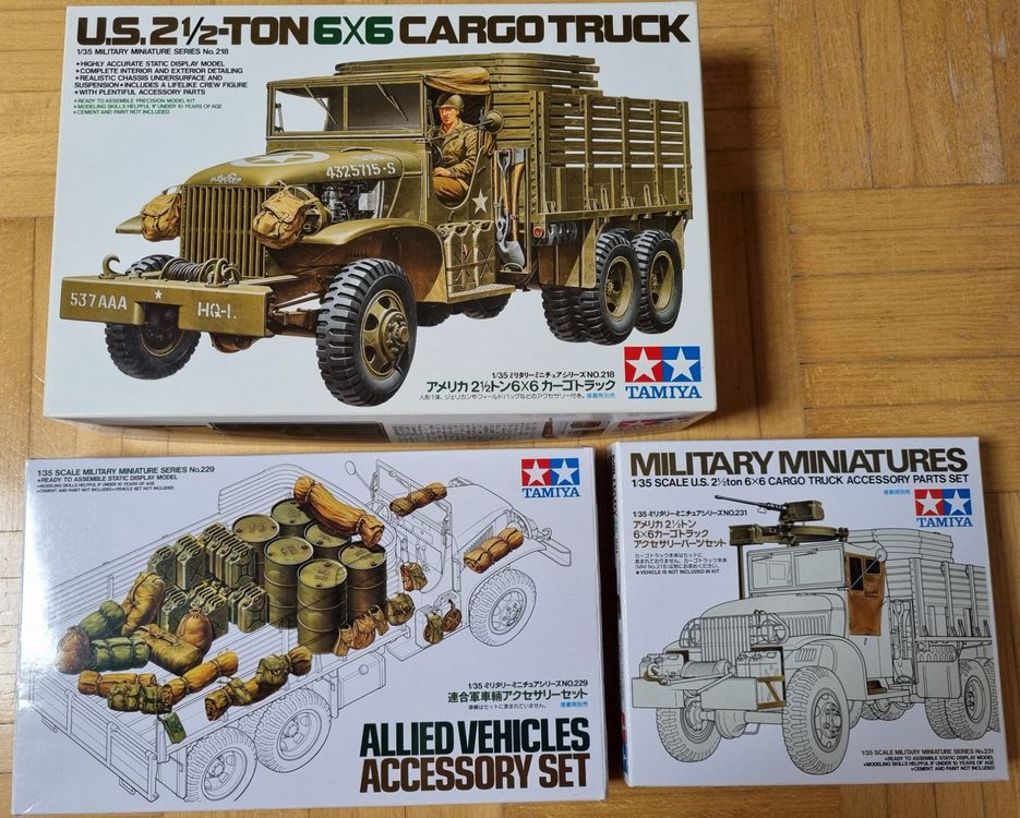 Tamiya : U.S. 2½-Ton 6×6 Cargo Truck + Zubehöre (Neu und ...