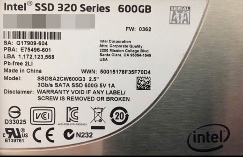 Intel SSD 320 Series 600Gb SATA | Kaufen auf Ricardo