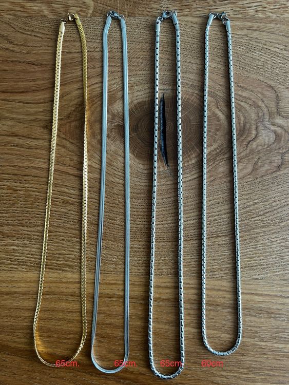 4 Halsketten Edelstahl NEU (Neu (gemäss Beschreibung)) in Brugg AG für CHF 33 – mit Lieferung ...