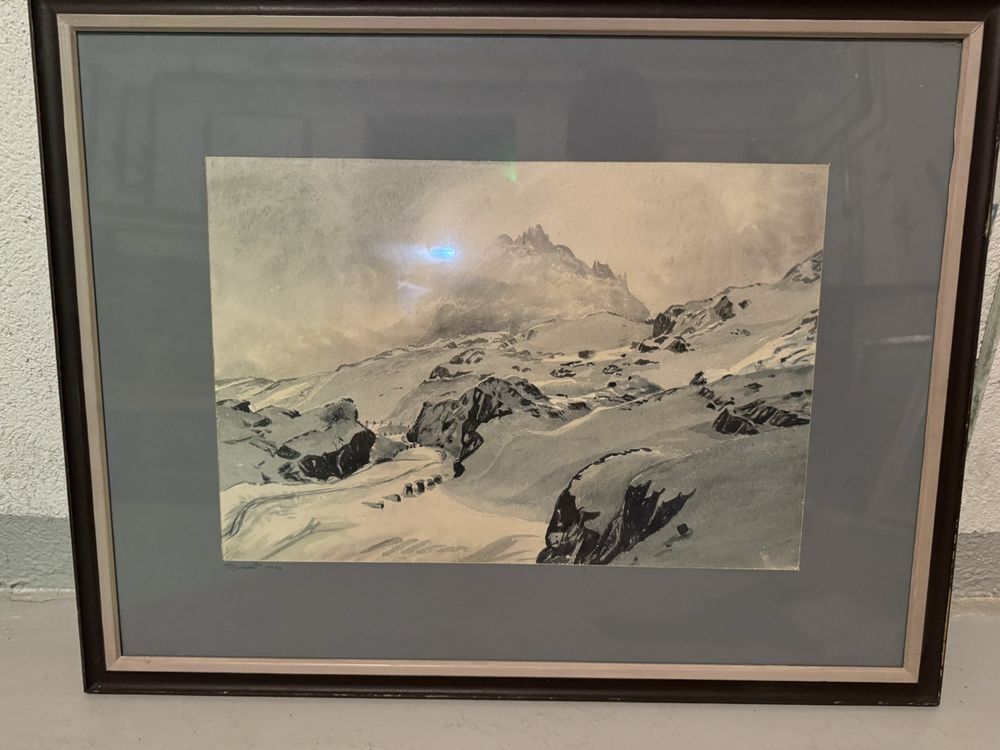 Aquarell Schweizer Bergwelt, signiert, 1944 gerahmt. (Gebraucht) in Buchs AG für CHF 180 – mit ...