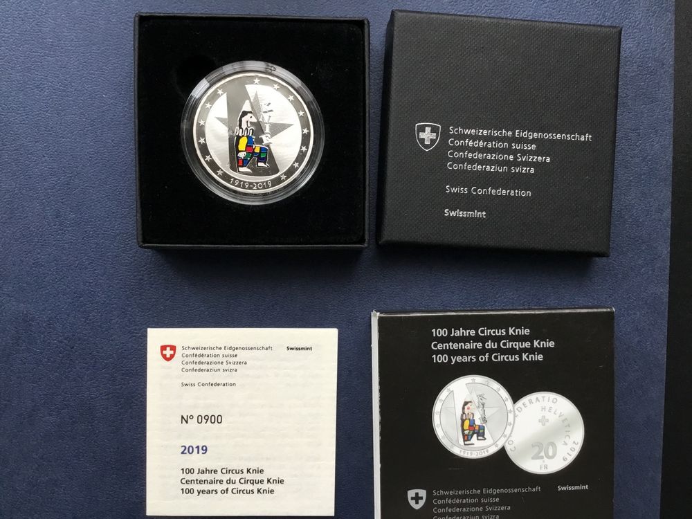 20 Franken Silbermünze KNIE PP nr. 0900 (Neu und originalverpackt) in St. Margrethen SG für CHF ...