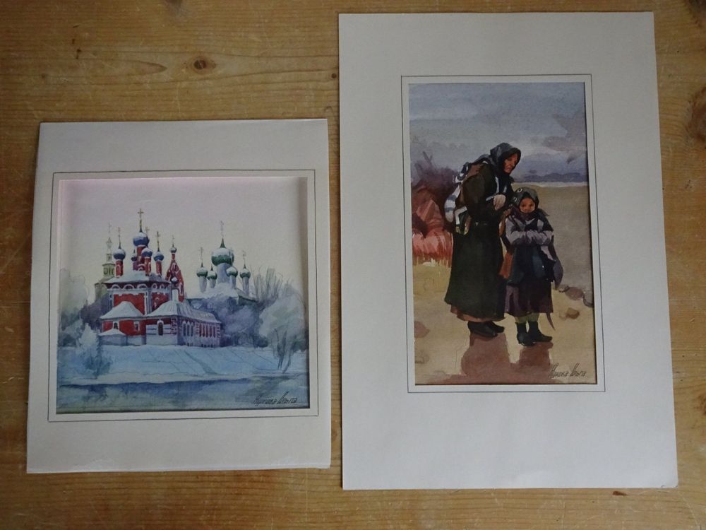 2 Aquarelle signiert russischer Künstler | Kaufen auf Ricardo