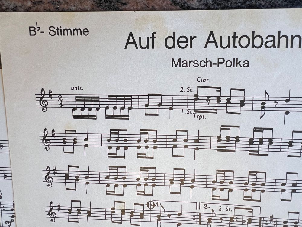 Noten - Auf der Autobahn - Slavko Avsenik mit Bb-Stimme | Kaufen auf ...