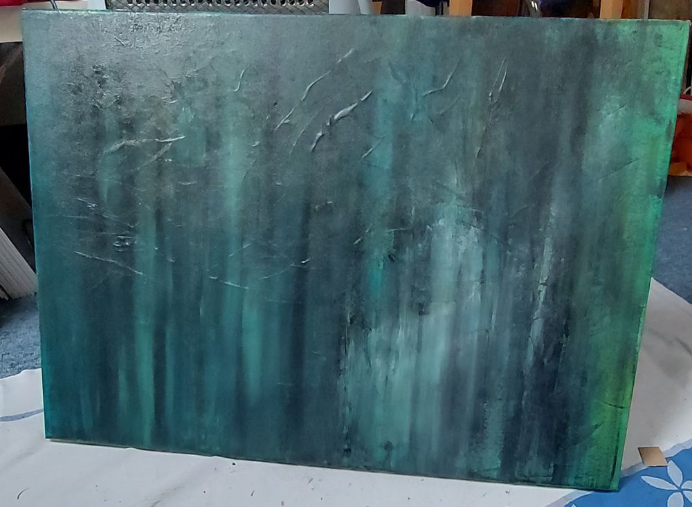Gemälde "Intuitiver Wald" von mir selbstgemalt 50×70 (Gebraucht) in Riehen für CHF 40 – mit ...