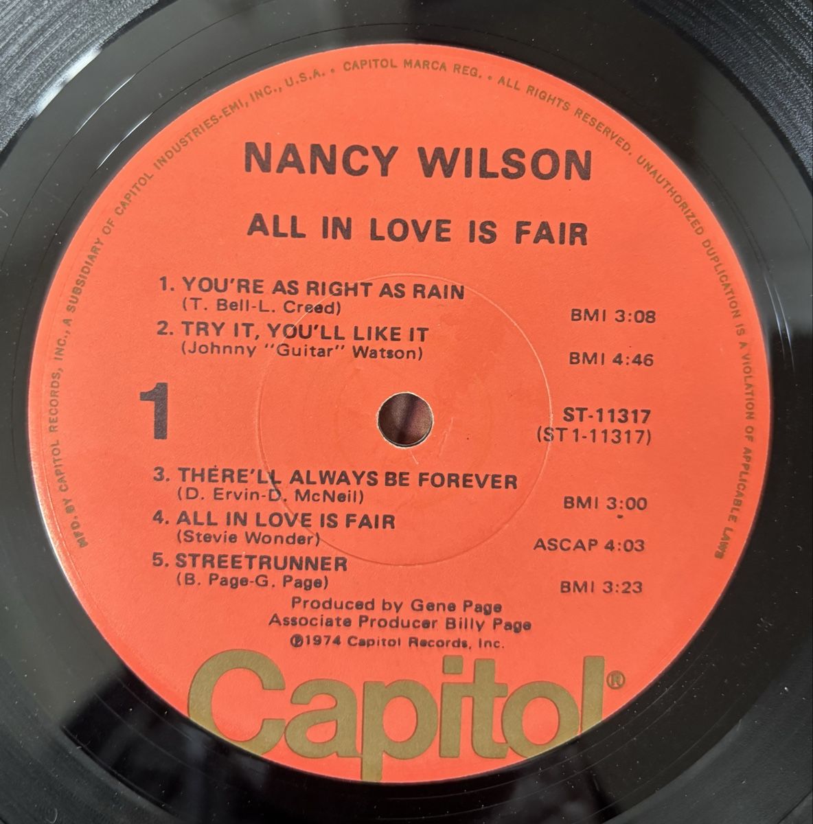 Nancy Wilson - All In Love Is Fair LP VG+/VG+ (Gebraucht) in Neuchâtel ...