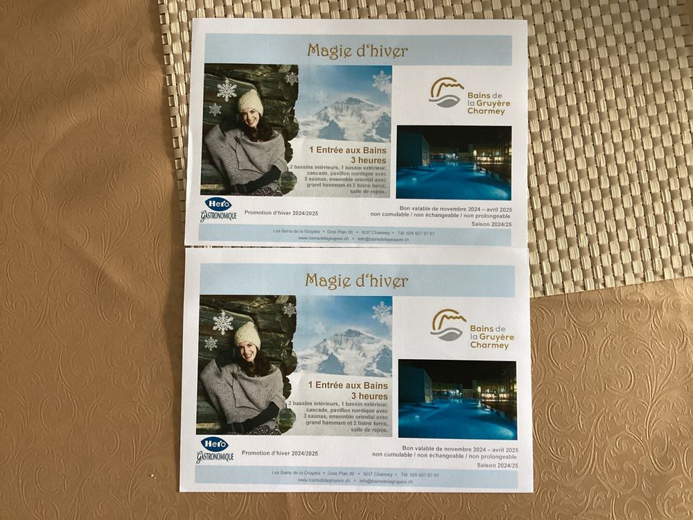 2 entrées Bains de la Gruyère (3h) 🧖‍♀️💦 | Kaufen auf Ricardo