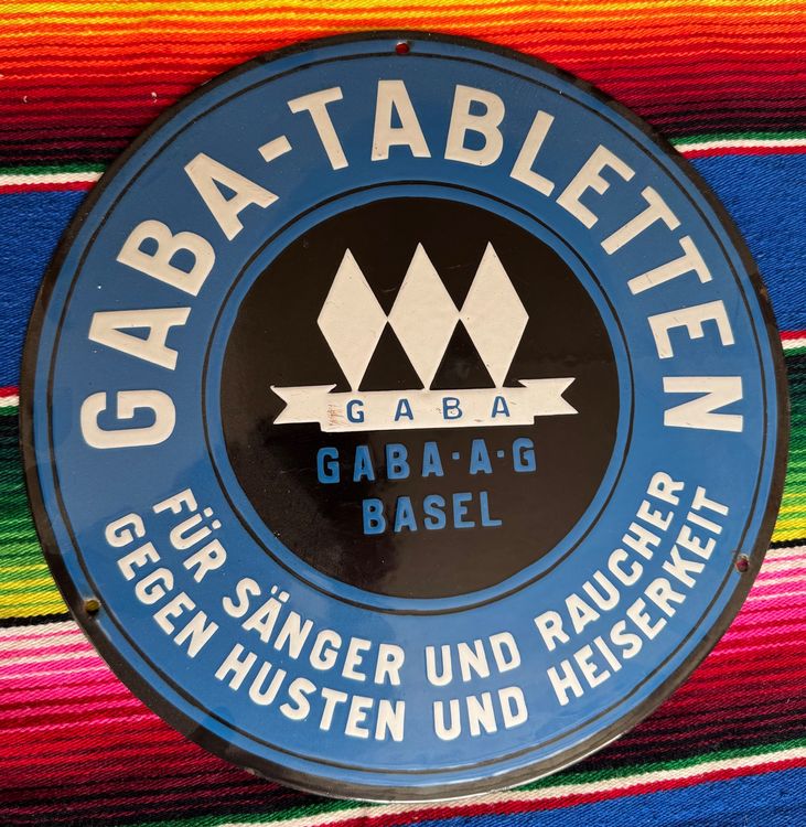 GABA BASEL Emaille Schild Werbeschild antik (Gebraucht) in Uhwiesen für ...